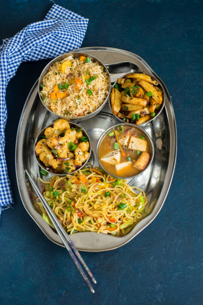 Mini Indo-Chinese Platter - Cooking With Sapana