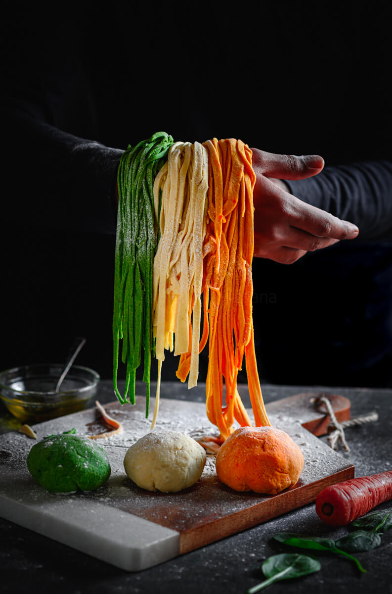 Eggless Tricolor Homemade Pasta - Cooking With Sapana