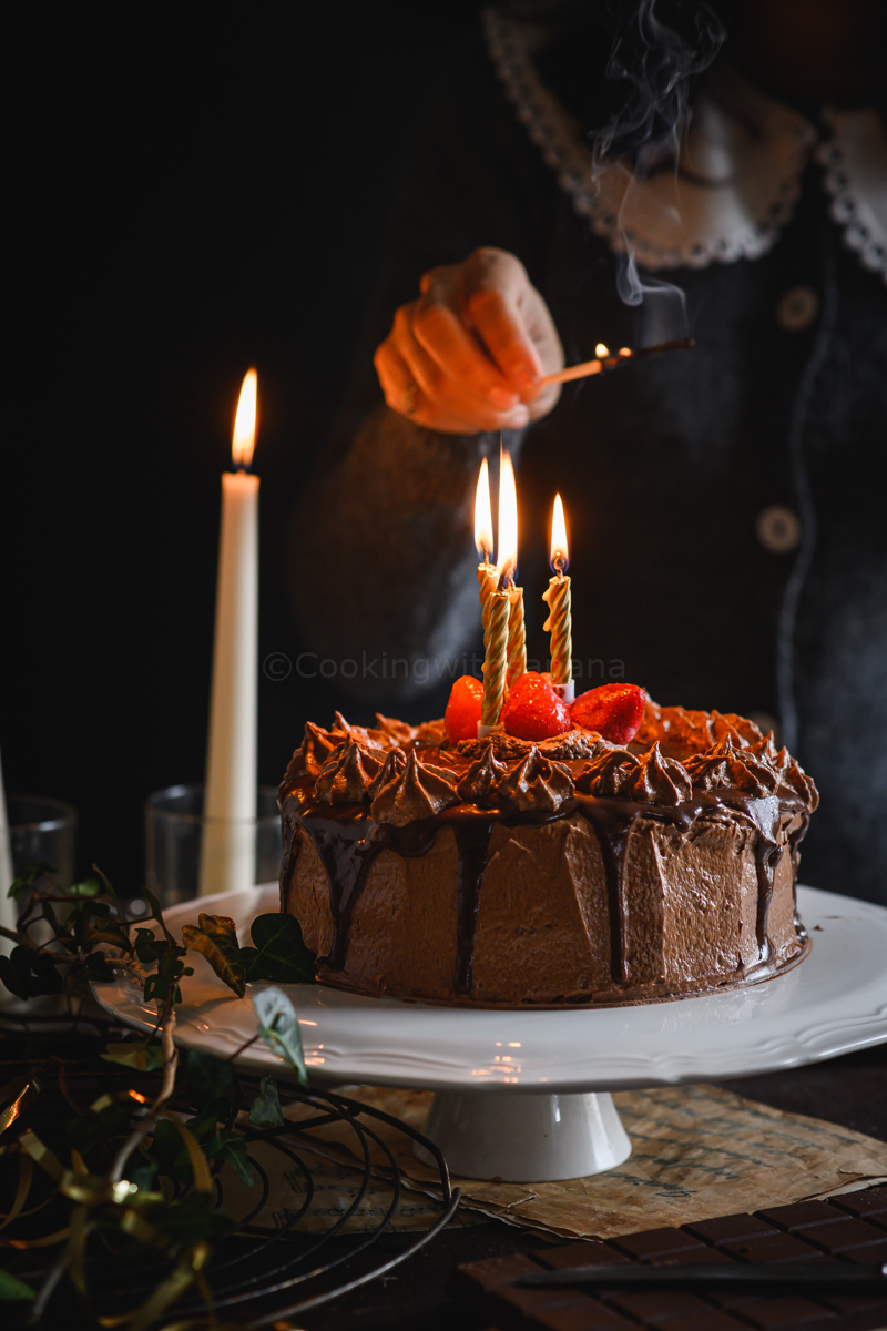 Chocolate cake with Ganache Frosting - Cooking With Sapana